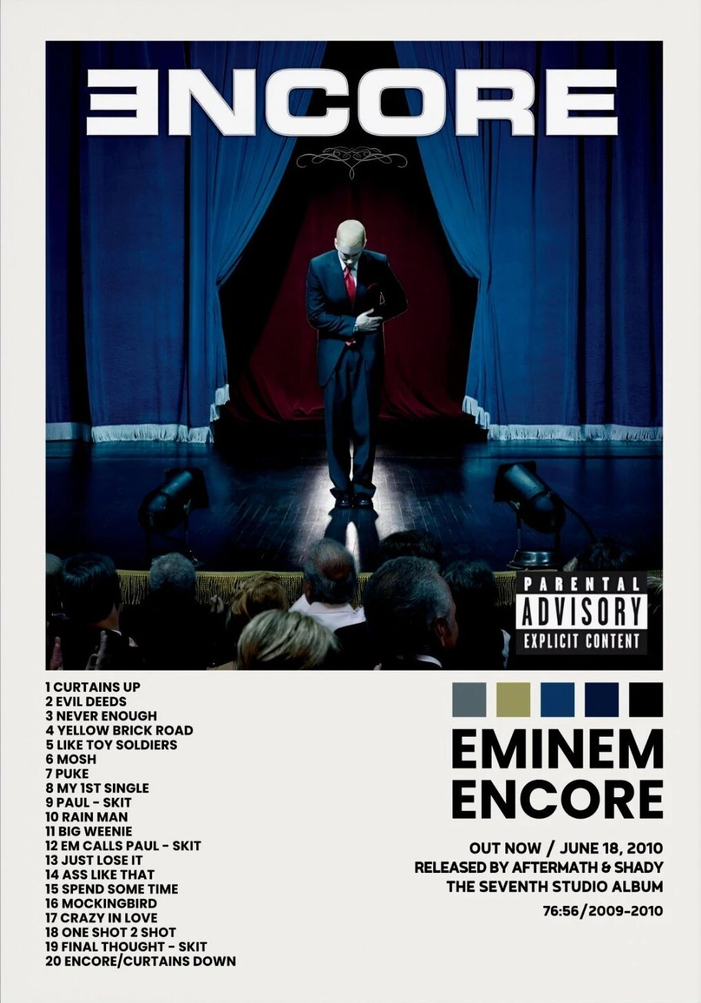 Eminem Encore постер на холсте 20x30см, без рамки