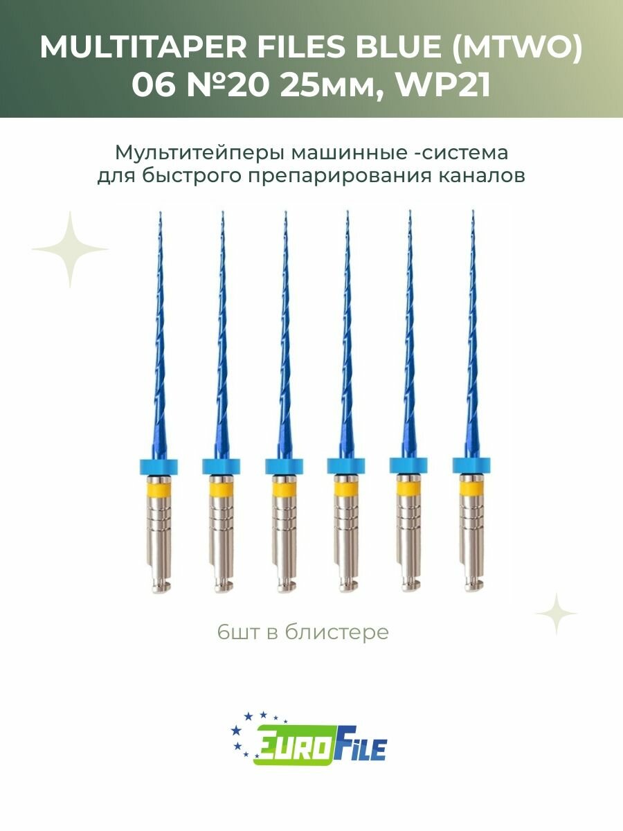 Мультитейперы машинные MultiTaper Files Blue 25мм 06-20 WP21, 6шт Еврофайл