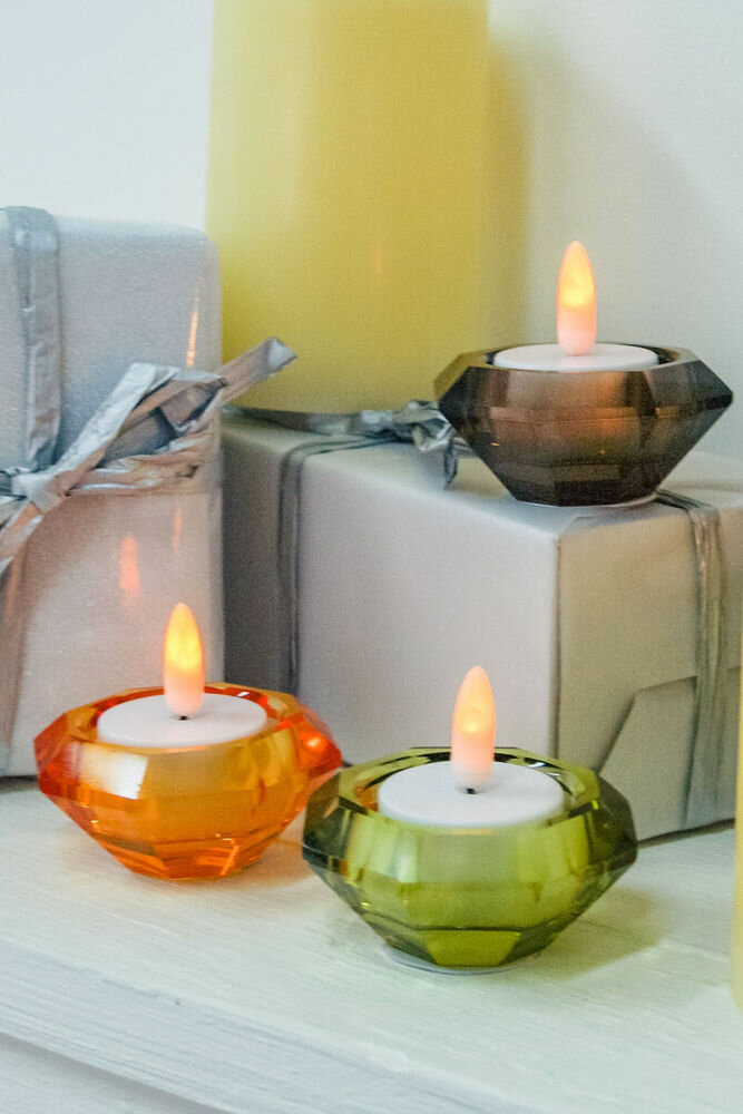 Набор подсвечников кристалл натюр, стекло, 7 см, 3 шт, Kaemingk 640747-набор