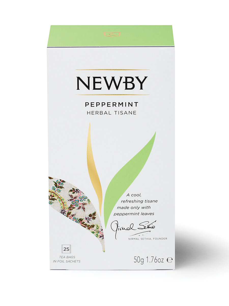 Чай Newby "Мята перечная" в пакетиках, травяной настой, без ГМО, 25 шт.