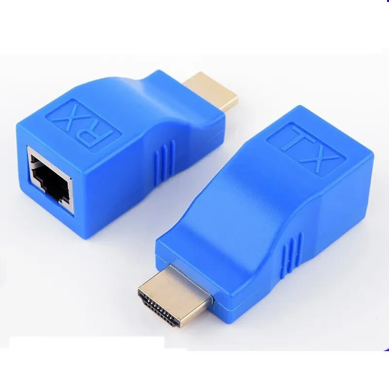 HDMI удлинитель RJ45 4K 30м blue