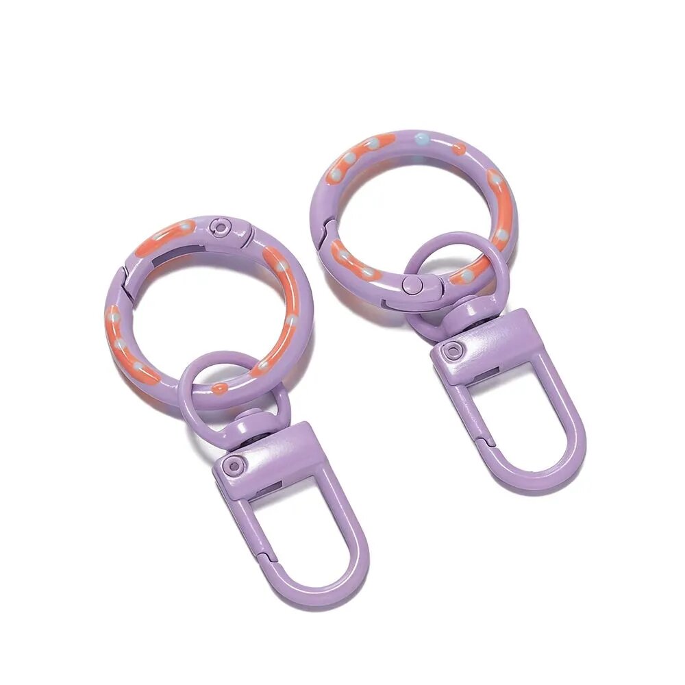 Брелочных колец с карабином,23.5*50 мм,1шт, Цвет фиолетовый