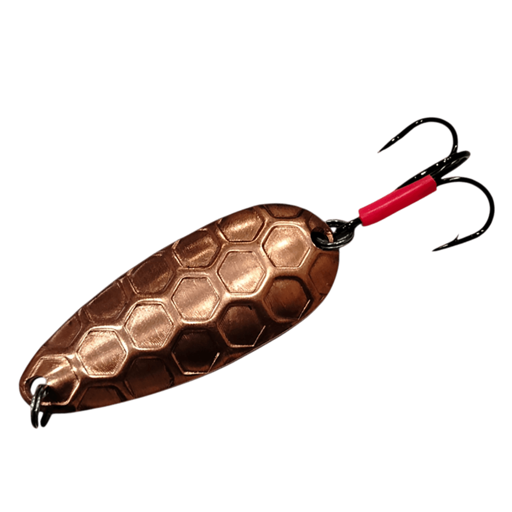 Блесна колеблющаяся Лодочка соты медь - размер 6.4 см (тол. 2 мм)