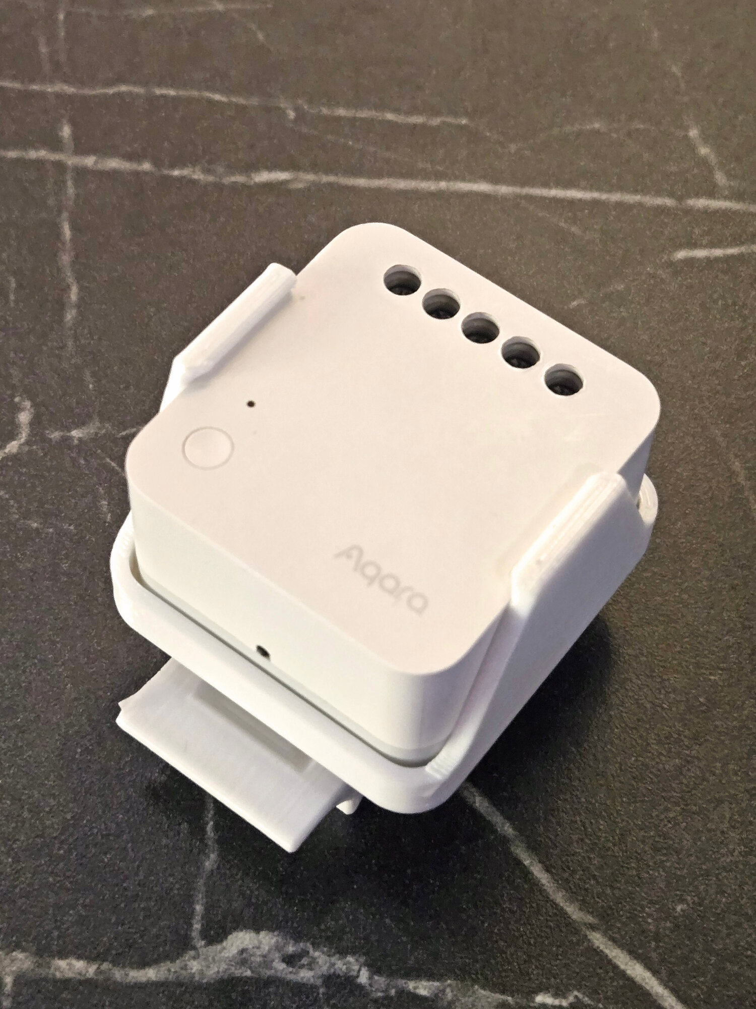 Крепление для одноканального реле Aqara T1 (с нейтралью) на DIN-рейку SSM-U01, 3D печать, белое