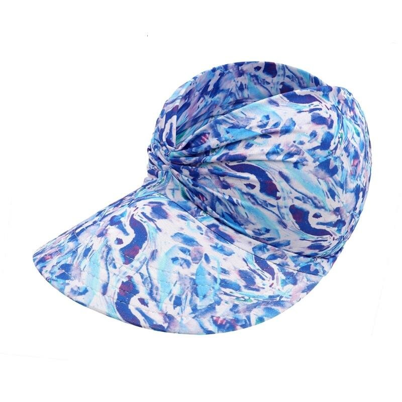 Шляпа солнцезащитная широкополая в леопардовом принте, Пурпурно - серая морская волна