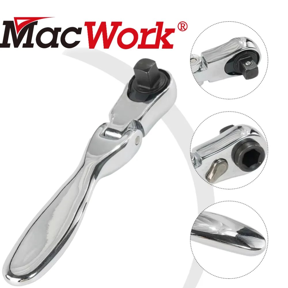 Ключ с трещоткой 1/4, мини-трещотка 2 в 1, трещотка с торцевой головкой и бит, двусторонняя, 72 зубца, изогнутая трещотка 1/4.