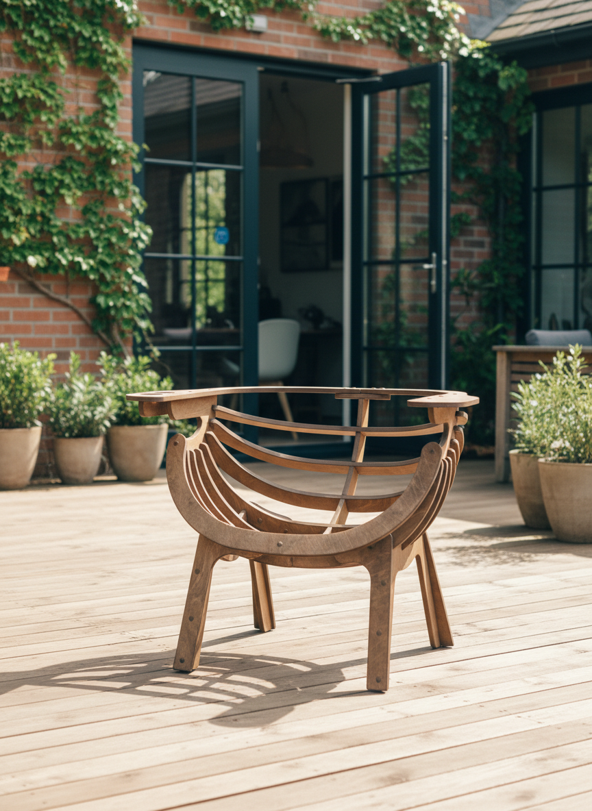 Садовое кресло "ракушка XXL" для отдыха на даче, венге, без подушки