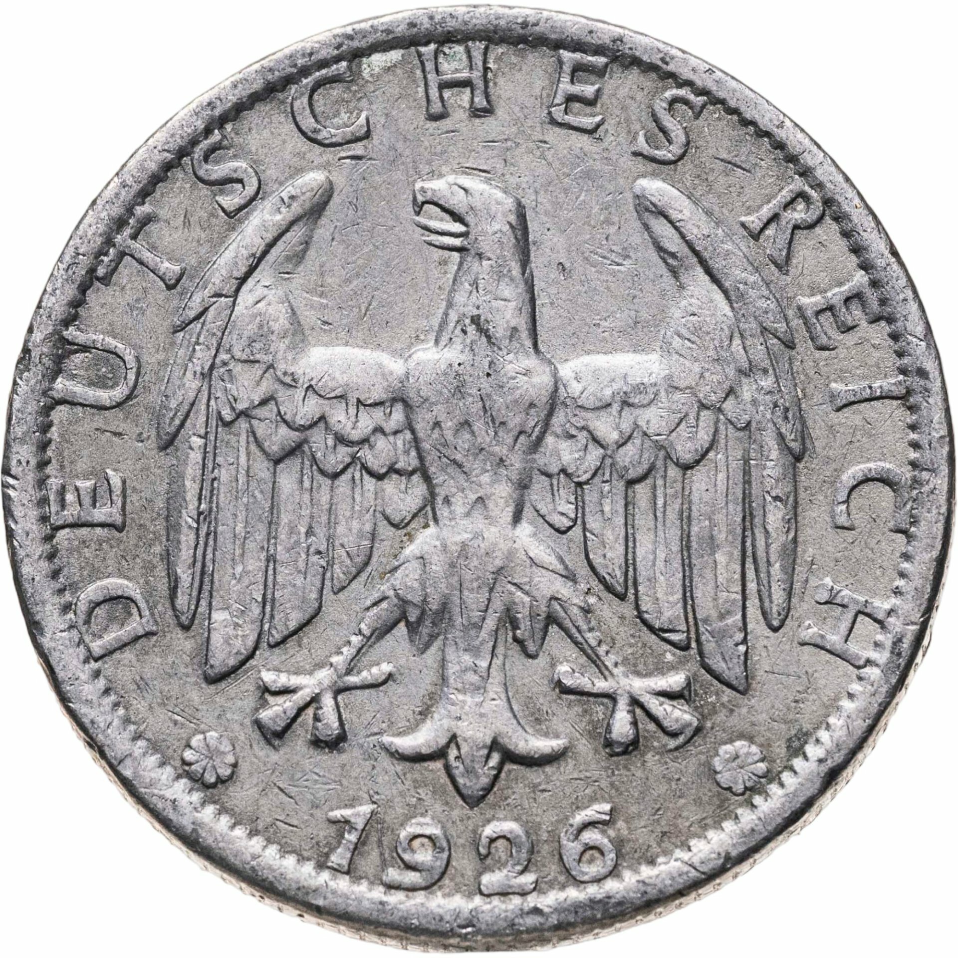 Германия 2 рейхсмарки reichsmark 1926, знак монетного двора "A" — Берлин, Серебро 500, в сохранности VF-XF