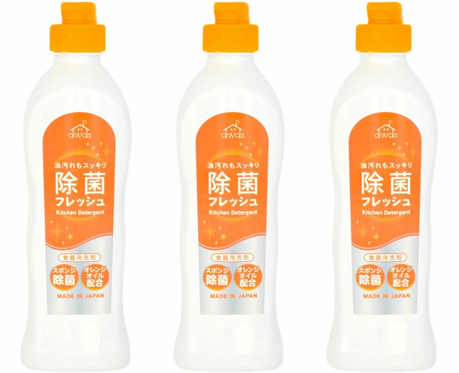 Жидкость Rocket Soap Awa’s для мытья посуды с маслом апельсина, концентрированная, 240 г, 3 штуки
