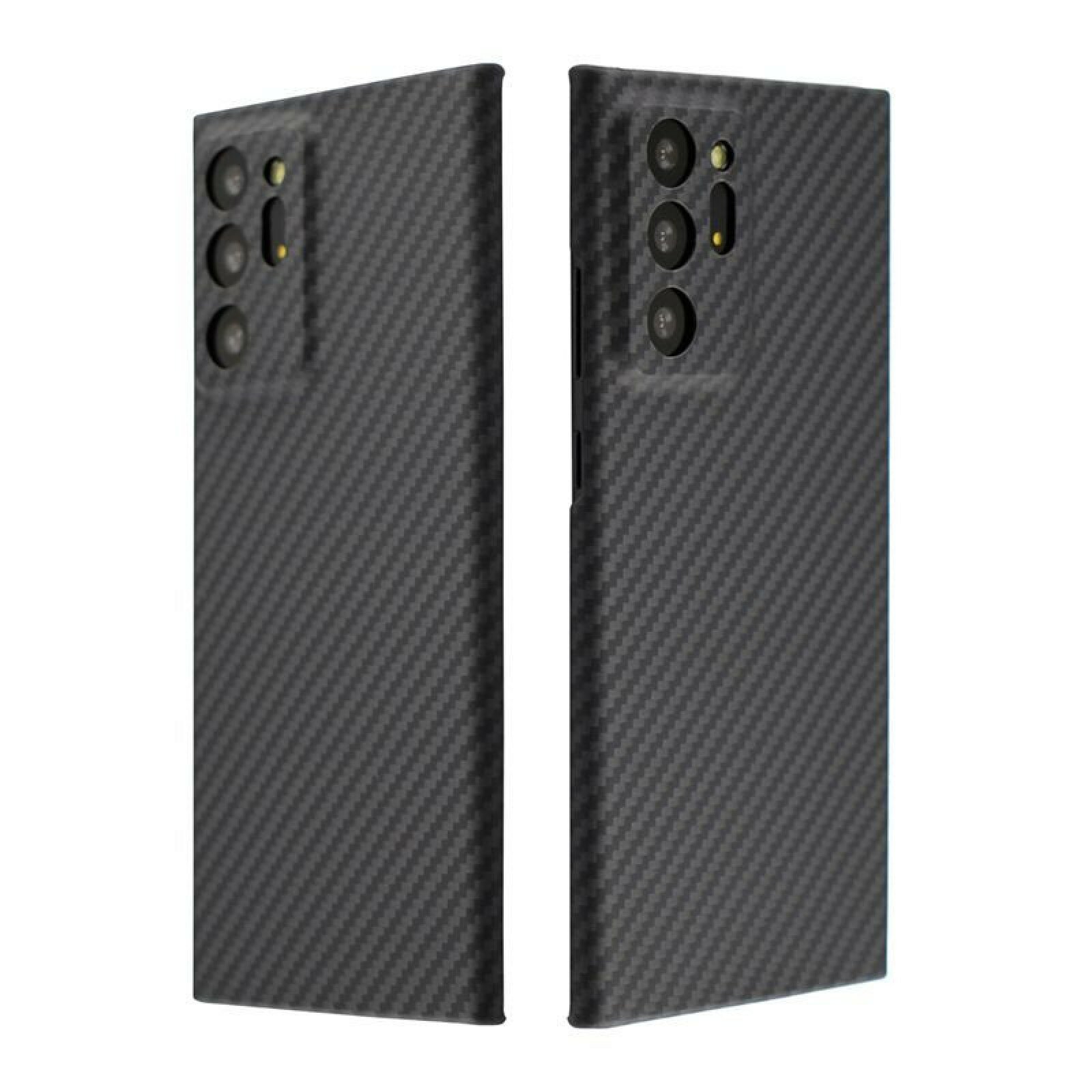Защитный чехол MyPads из карбонового кевлара для Samsung Note 20 Ultra черный