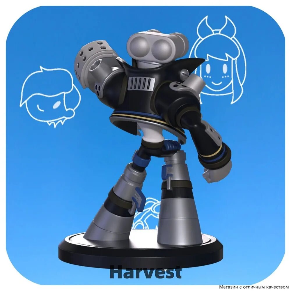 Mr puzzle Фигурка SMG4 MR WPNZ Коллекционная фигурка Among Us на подставке из винила — фото 1