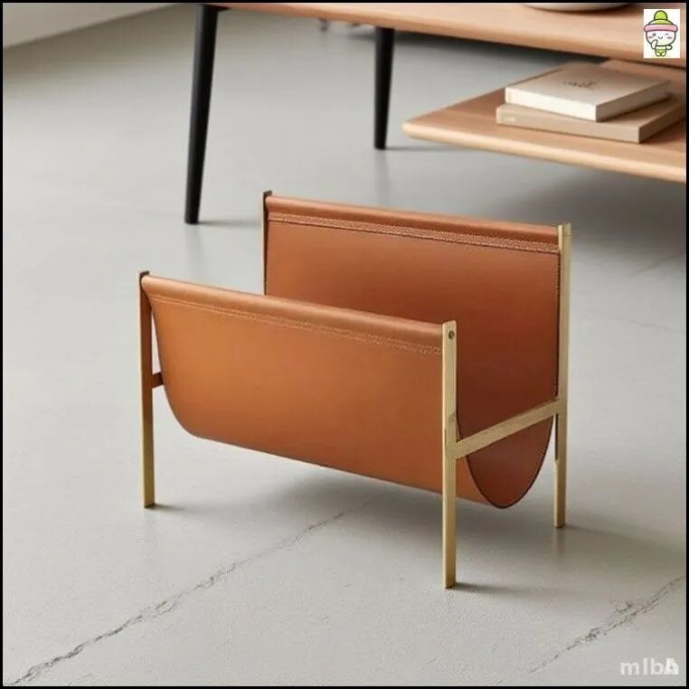 Газетница из искусственной кожи, 1 шт. Черная настольная подставка для журналов и газет, стильный органайзер для дома и офиса — фото 1