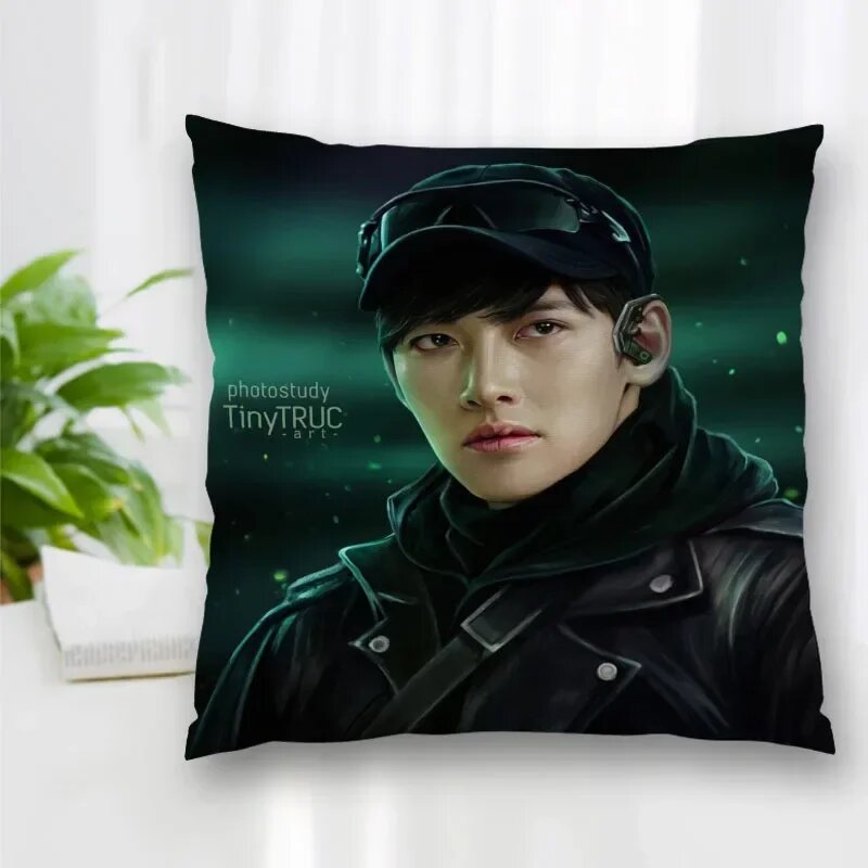 Наволочка HEARMY Ji Chang Wook, темно-зеленый, 35x35/45x45 см