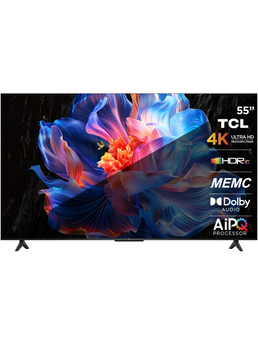 Телевизор TCL 55P6K 55" LED, 4K Ultra HD, черный, смарт ТВ, Google TV