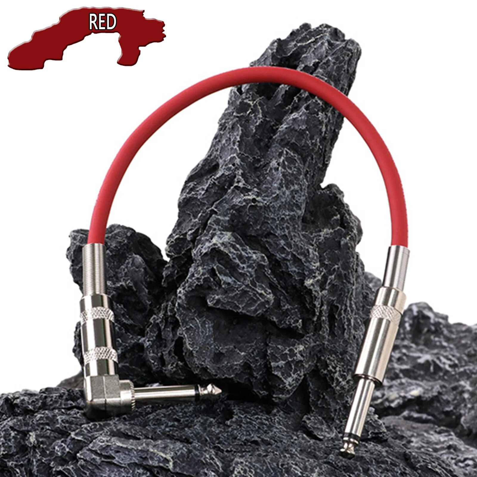 Гитарный кабель GuerGuo 6,35 мм, Red, 0.2M