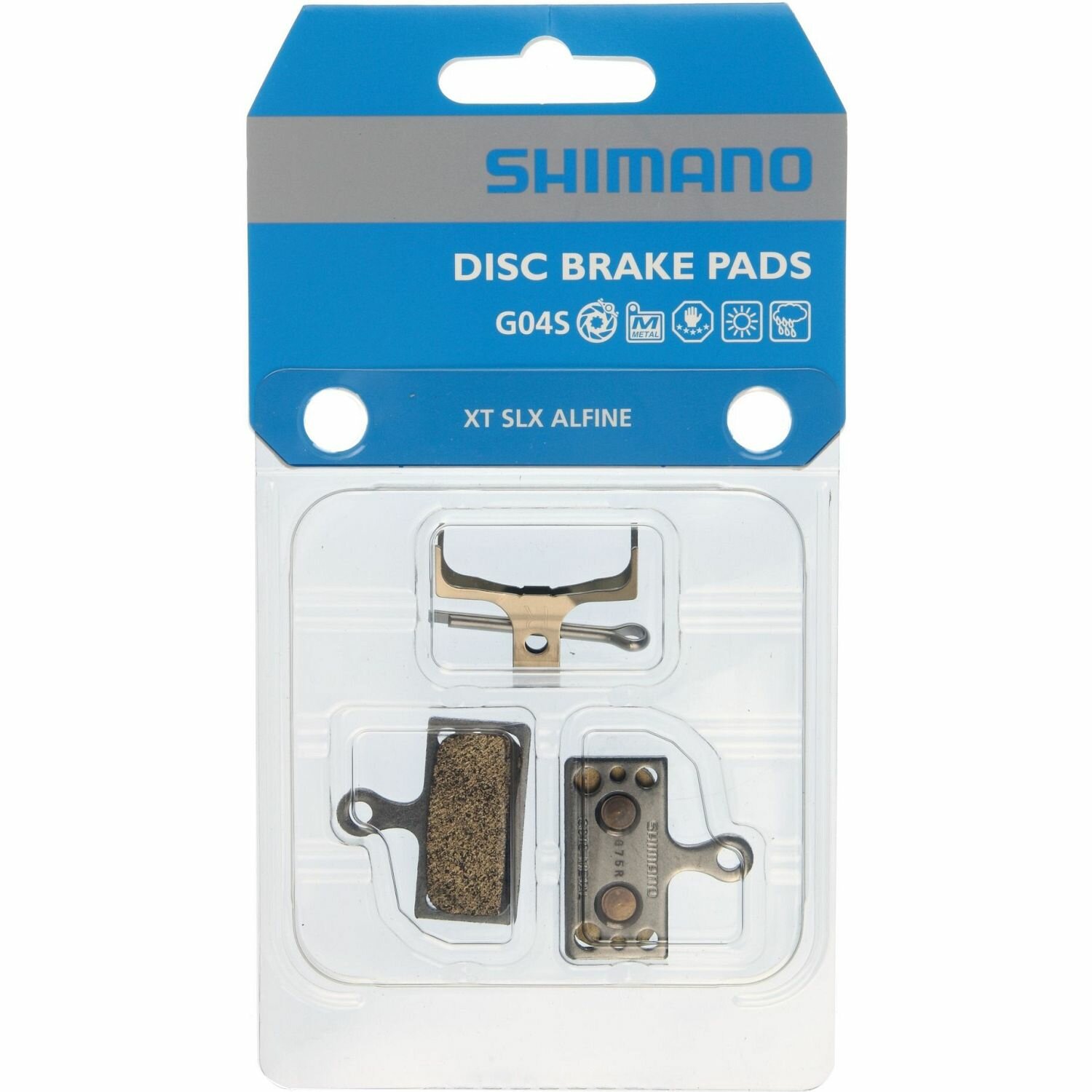 Тормозные Колодки Shimano G04S, металл, пара, с пружин, с шплинтом, Y8MY98010