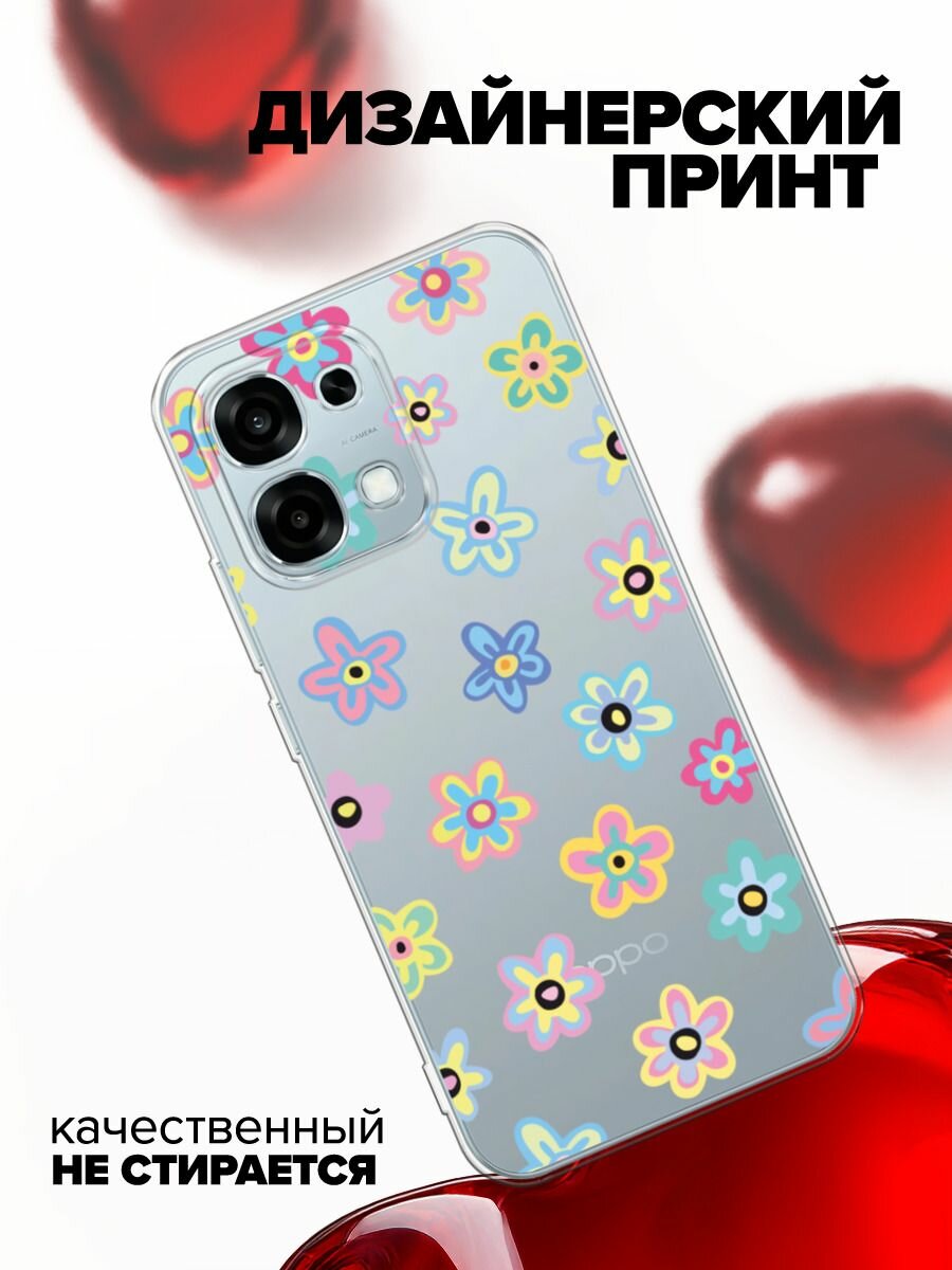 Чехол на Oppo A6 Pro / Оппо A6 Про с принтом Летние цветочки — фото 1