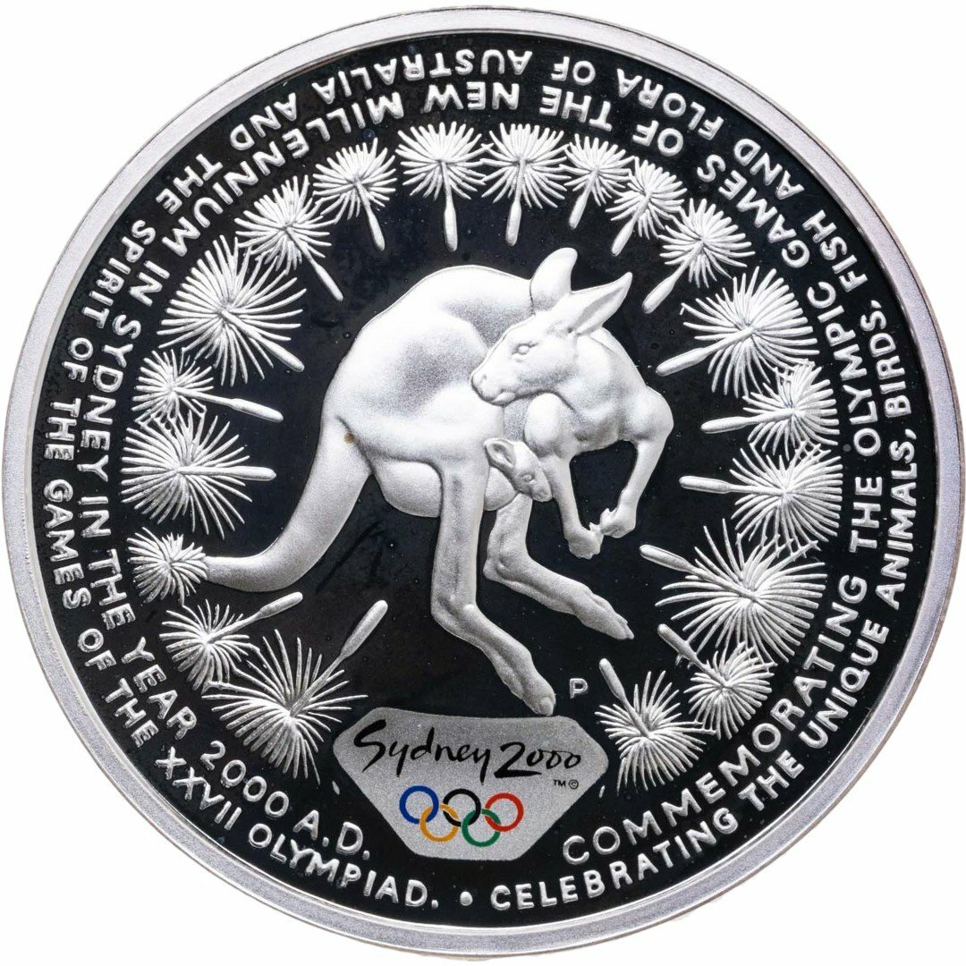 Австралия 5 долларов dollars 2000 "Олимпийские игры в Сиднее Австралийский кенгуру", Серебро 999, в сохранности Proof
