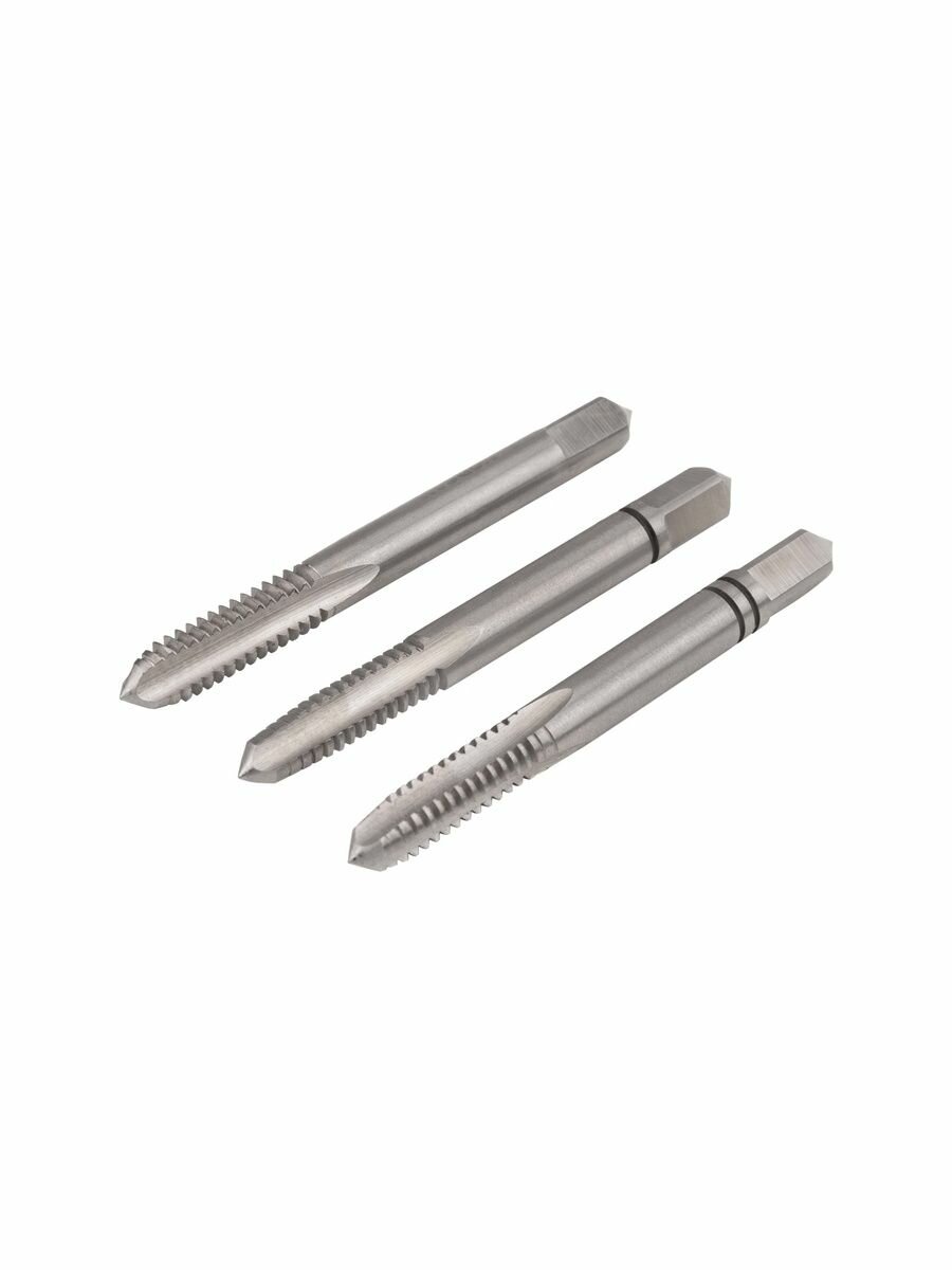 Набор метчиков NORGAU Industrial UNC 1/4, из HSS, по стали, чугуну и цветным металлам, 3 предмета.
