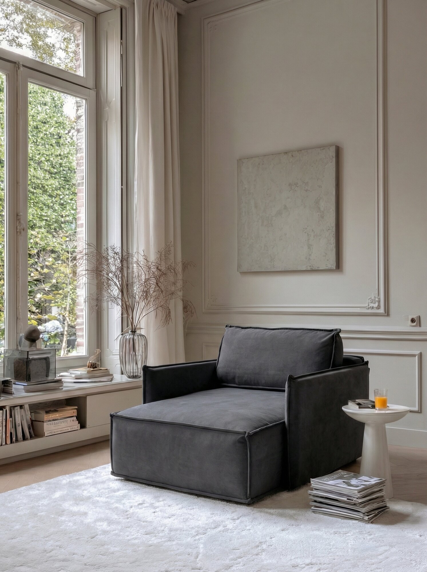 Кресло Брендосс 441 раскладное, кресло-кровать, материал износостойкий велюр, цвет графит