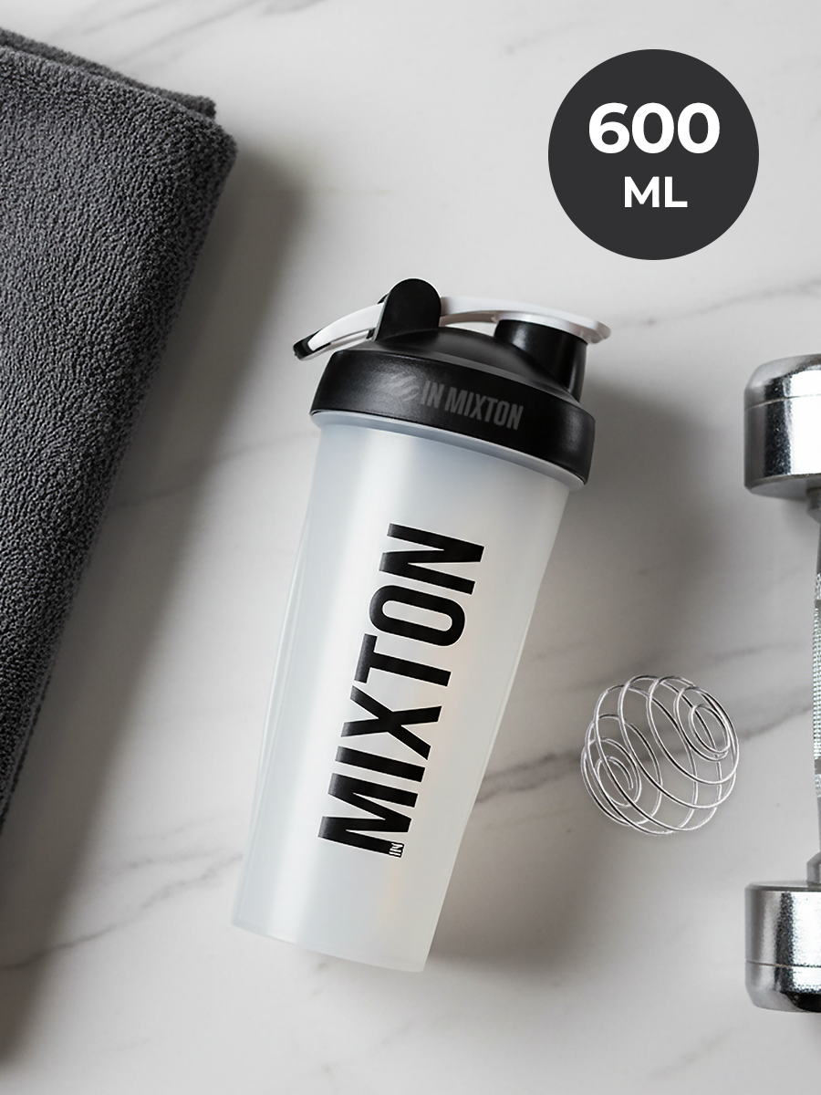 Шейкер для протеина и коктейлей спортивный inMixton 600 мл Прозрачно-Чёрный