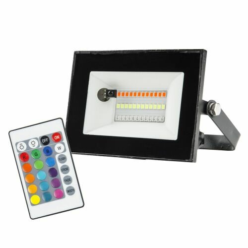 Прожектор Uniel ULF-F60-20W/RGB IP65 200-240В Мультиколор. Пульт ДУ (в/к). Корпус черный. TM .