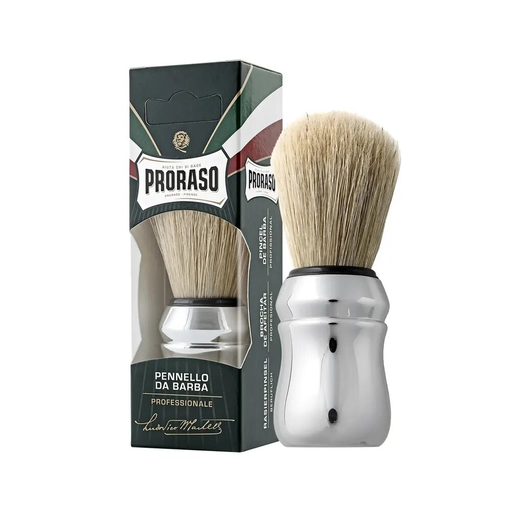 Помазок Proraso для бритья, диаметр 50 мм, жесткость средняя, синтетика, 1 шт.