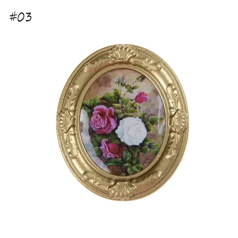 Миниатюрная картина в рамке, 1:12, Розовый, Цвет: 1