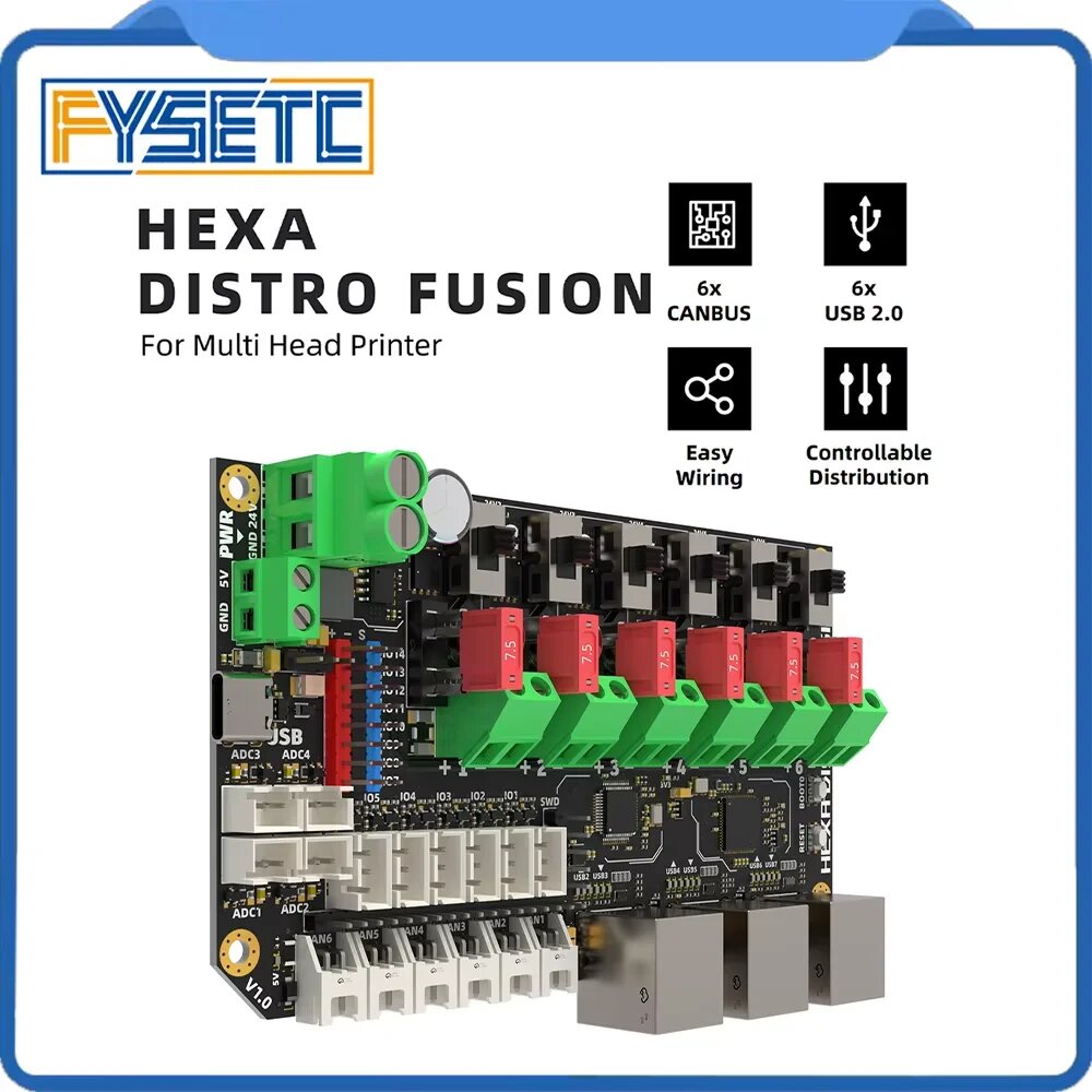 Материнская плата FYSETC Hexa Distro для многоголового принтера Voron