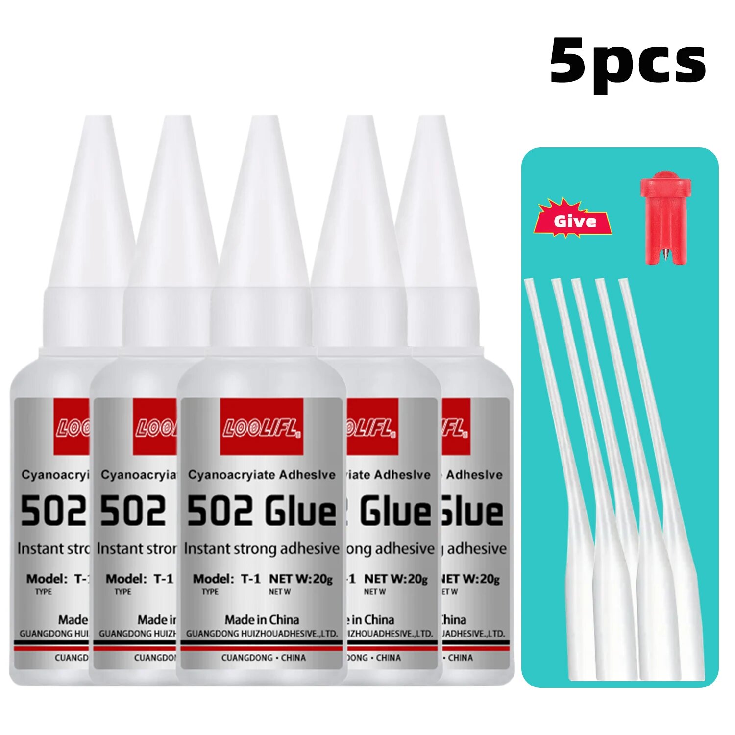 LOOLIFL502 Прочный клей 20г Белый, 20ml-L502-5pcs