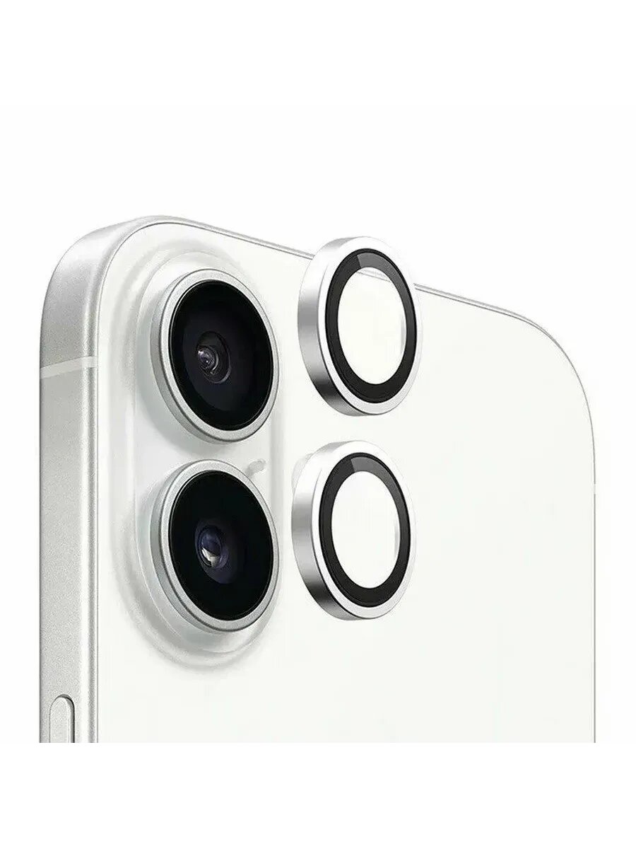 Защитные линзы на камеру для iPhone 16/16 Plus-Silver