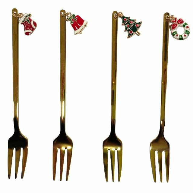 Набор вилок Todelia Лондон, нержавеющая сталь, позолоченная, 4шт, золотистые