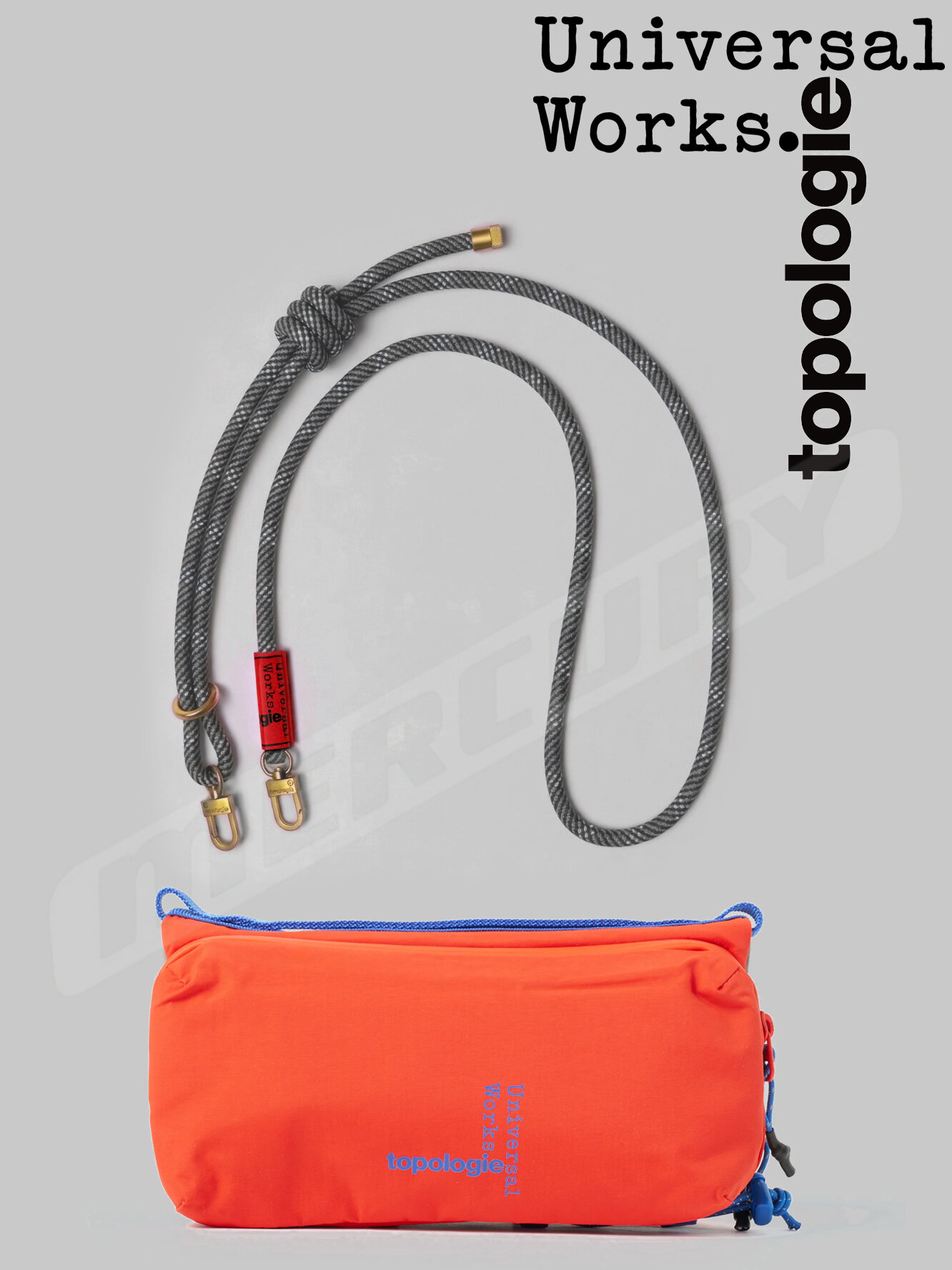 Сумочка через плечо/кроссбоди для бутылки Topologie X Universal Works Bottle Sacoche Medium Red Alert с ремнем 8 мм Olive Hitch