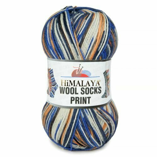 Пряжа Himalaya Wool Socks print S49-04 ( 1 моток, 100г/400м)