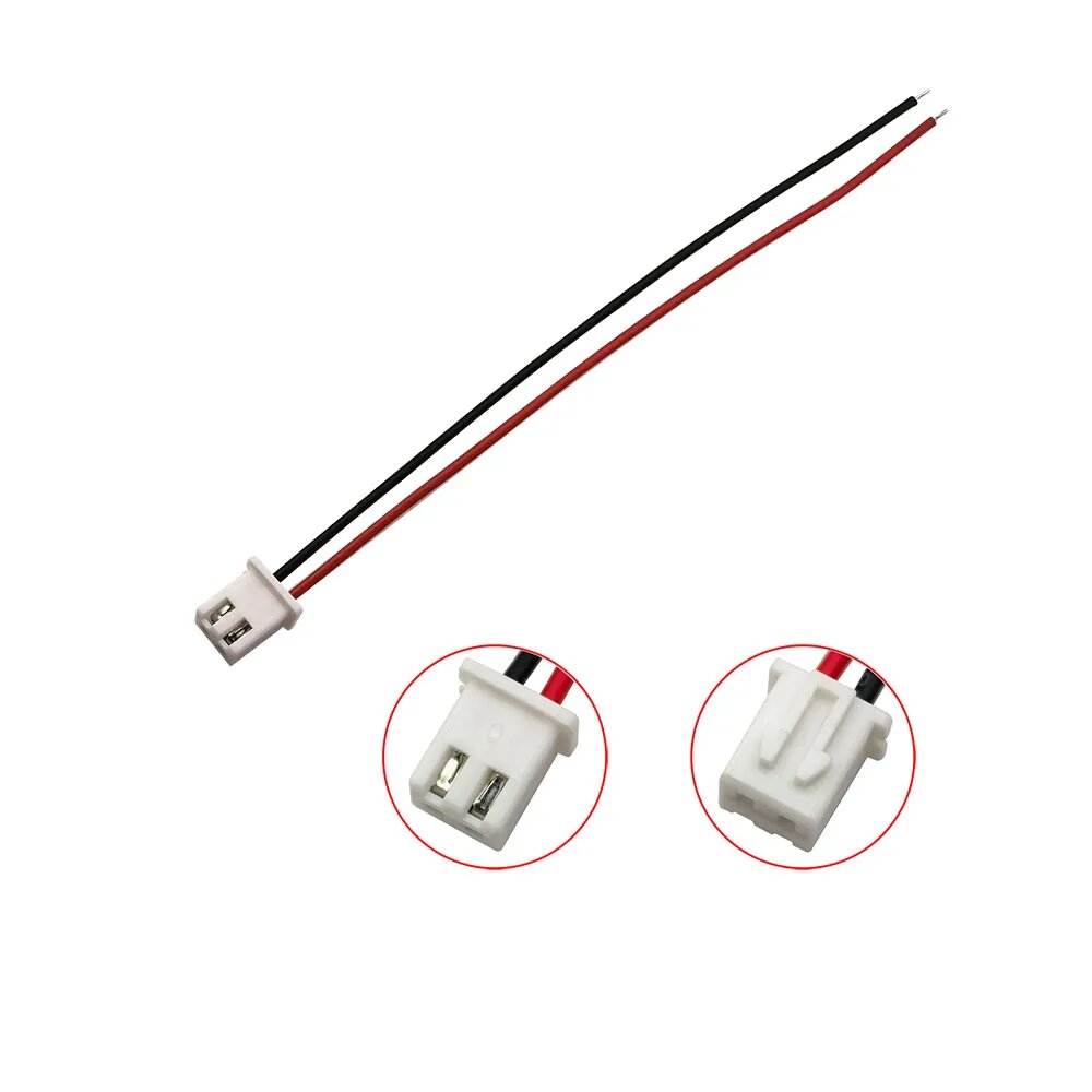 Кабельный соединитель JST XH2.54 2Pin 20см, 26AWG, 5шт, Цвет: 2P-J