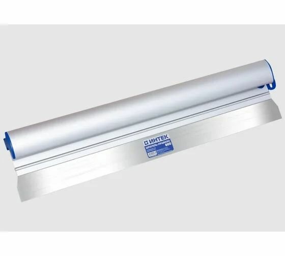 Шпатель-правило интек 600 мм из нержавеющей стали с алюминиевой ручкой