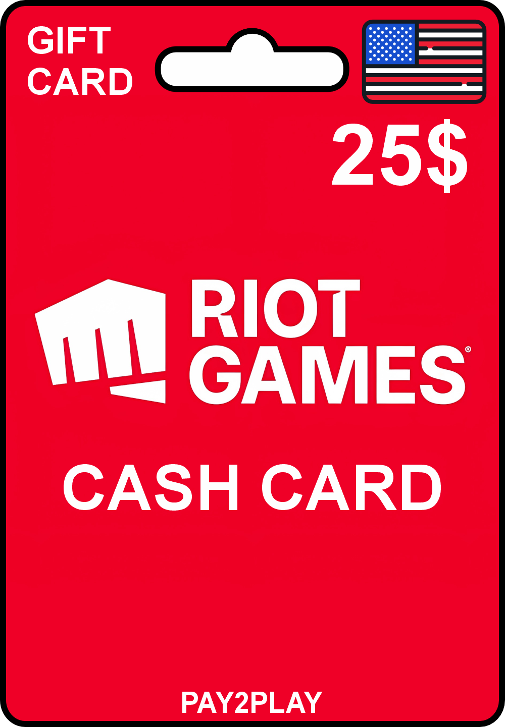 Подарочная карта Riot Games 25 USD / США / Цифровой ключ, Пополнение счёта / Riot Games Cash Card