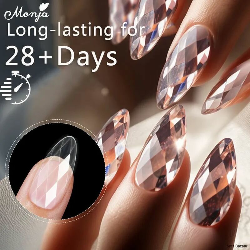 Гелевые типсы для наращивания ногтей миндаль широкие 120/140 шт ромбовидные накладные ногти