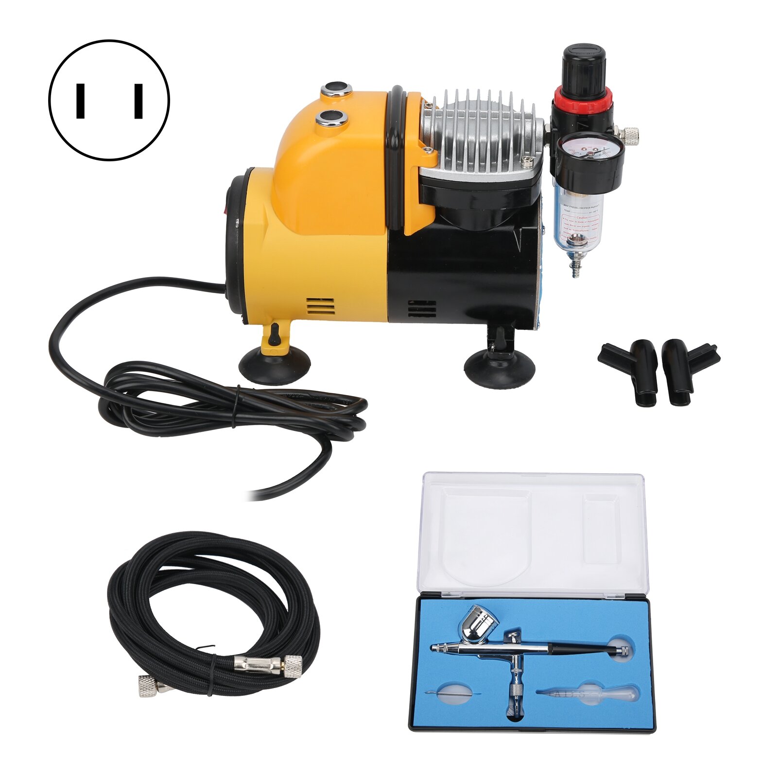 Аэрограф набор с компрессором, безмасляный, для покраски