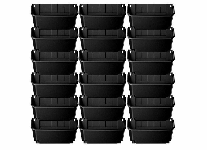 Вертикальная грядка для клубники и цветов, полипропиленовый материал, черное, 18 шт