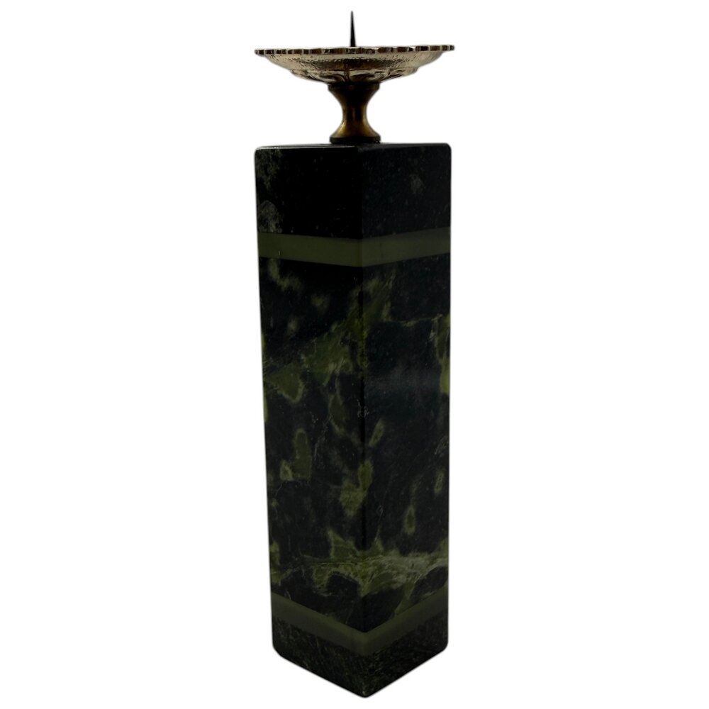 Подсвечник "Лесной столп", 12.5 см, змеевик, 1990-2000 гг, Урал, Россия