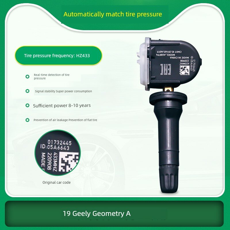 Оригинальный датчик давления в шинах TPMS для Geely Geometry A 2019 моделей, 3-летняя гарантия, прямая замена