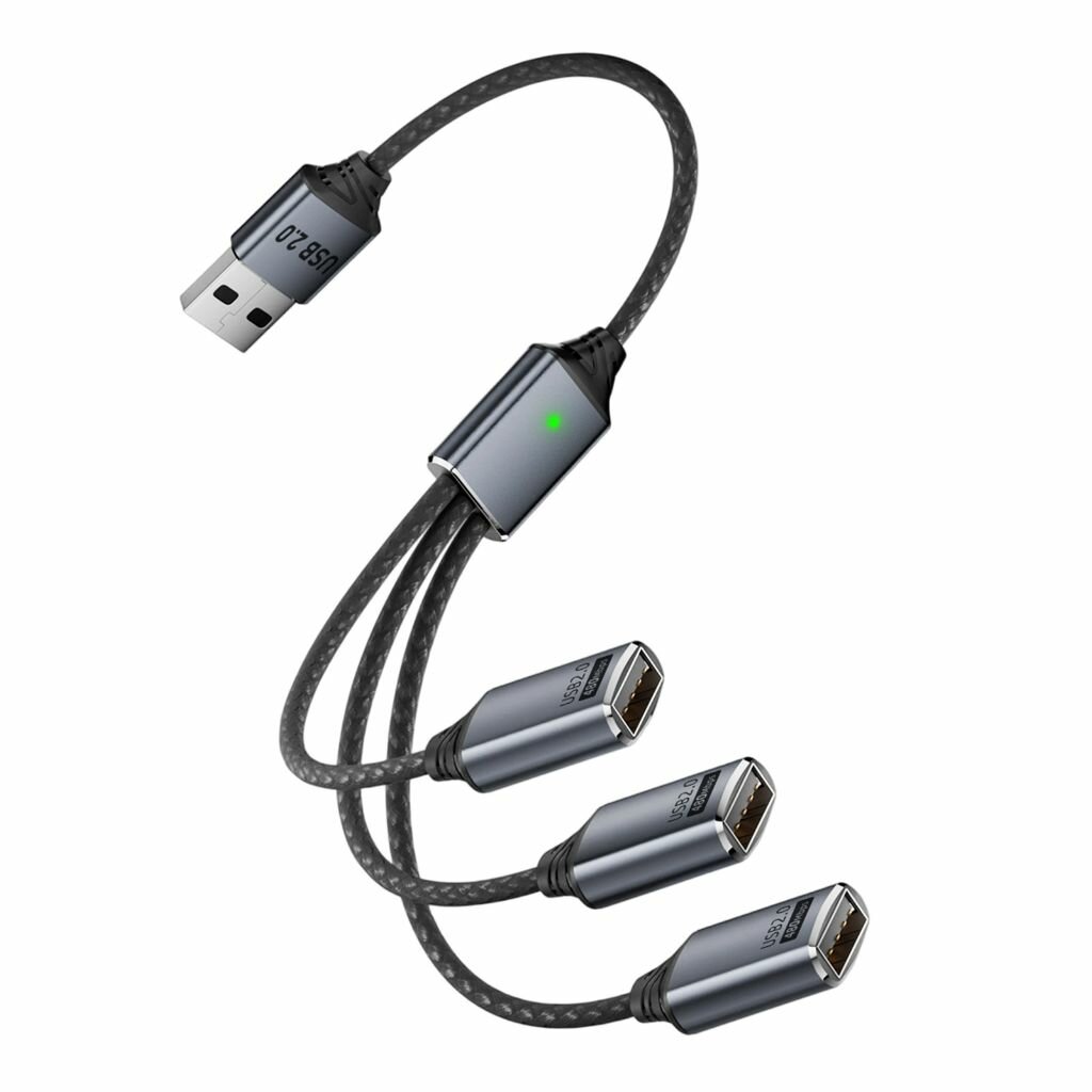 Многофункциональный разветвитель OTG для зарядки от USB-штекера к 3 USB-розеткам-без адаптера