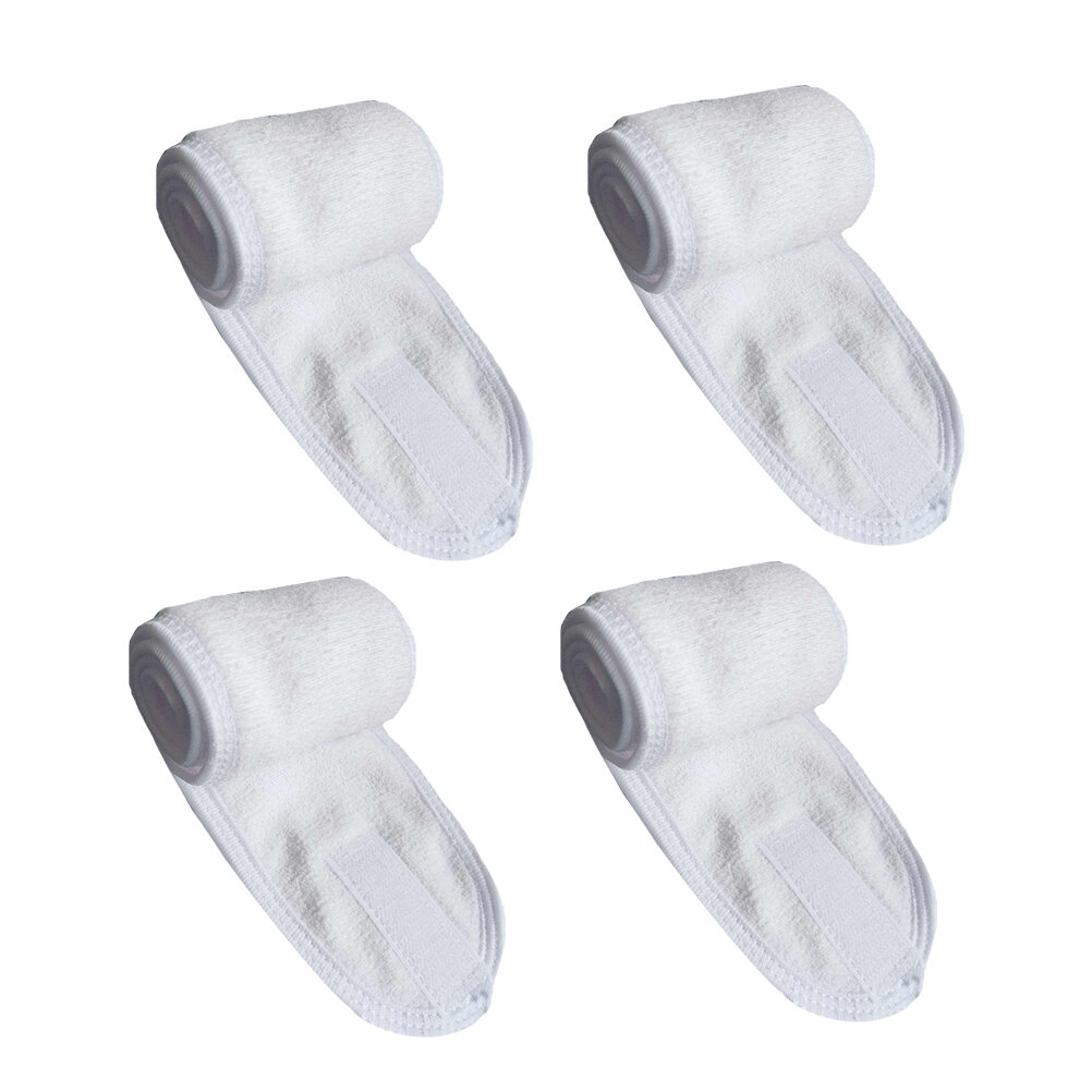 Белые повязки для волос с липучкой, набор 4 шт