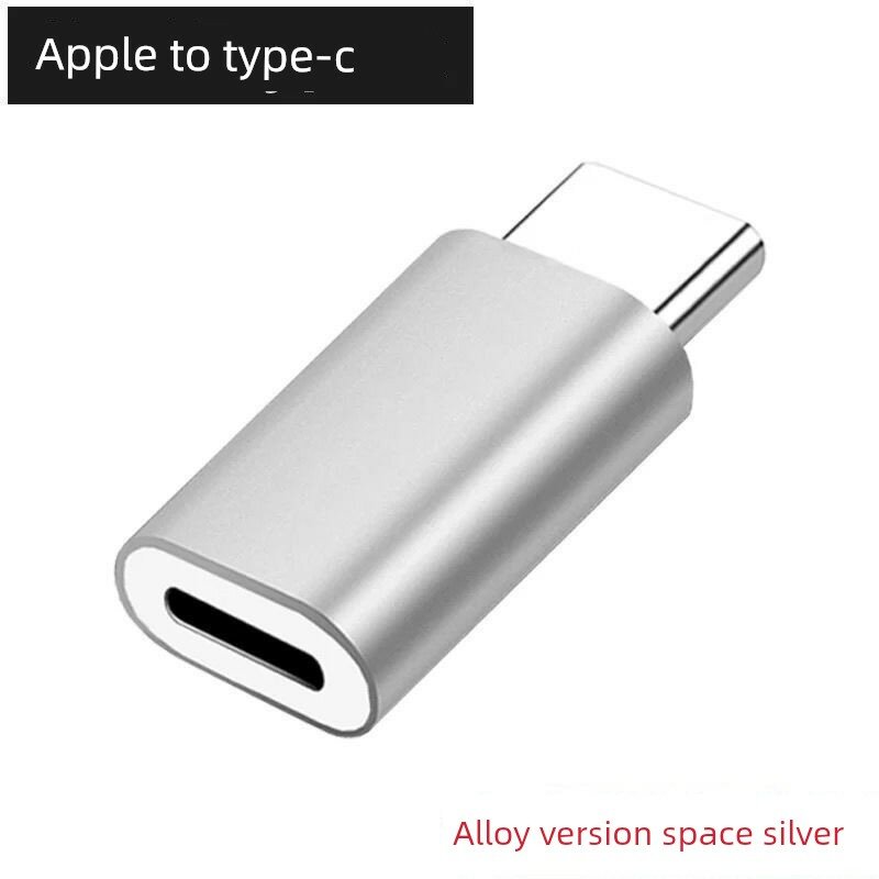 Универсальный адаптер Apple женского к Type-C мужскому, серебристый, совместимость со всеми iPhone