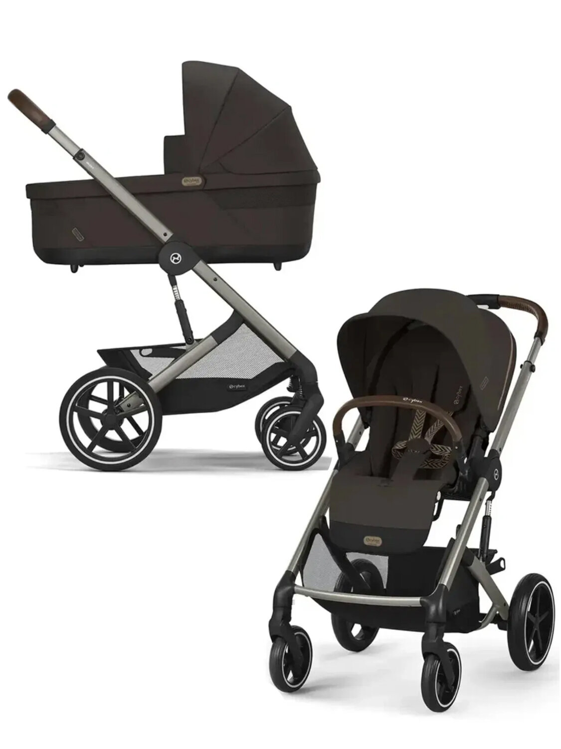 Коляска 2 в 1 Cybex Balios S Lux TPE Chocolate Brown с дождевиком 525000781