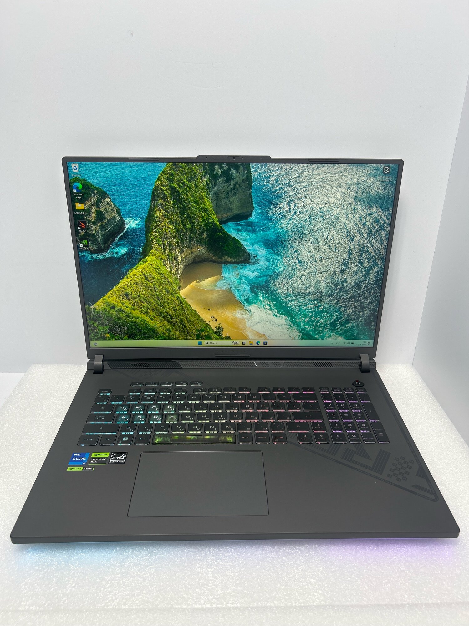 Ноутбук игровой ASUS ROG Strix G18 G814JV-N6186W (90NR0CM1-M00CH0) 18"/Intel Core i7-13650HX/RAM 16GB/SSD 1024GB/GeForce RTX 4060/2560x1600/IPS/240Hz/Windows 11/Подсветка кл-ры: RGB/Серый. Состояние: A1