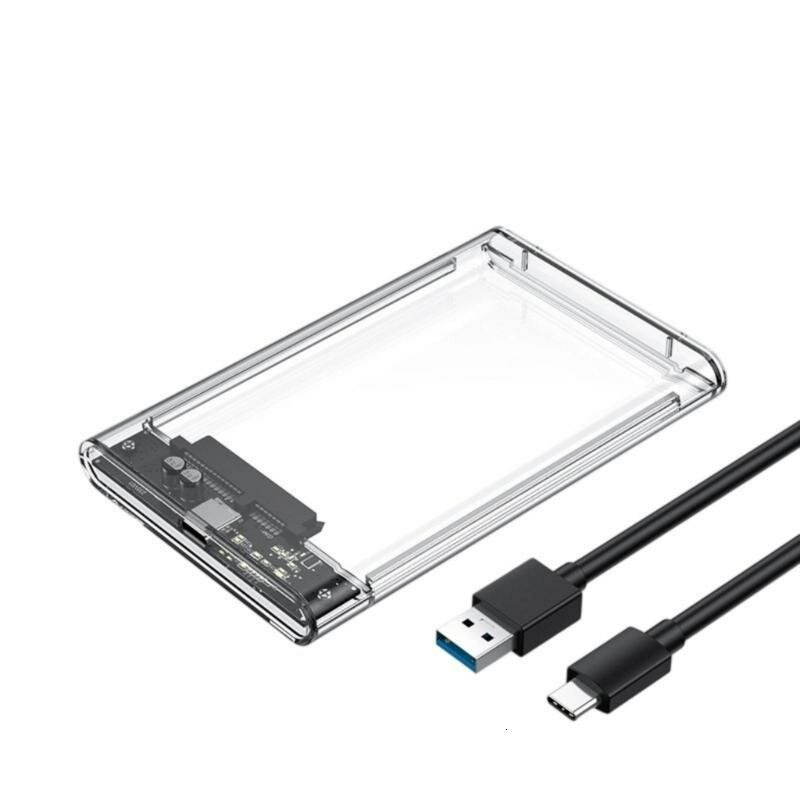 Корпус для 2,5-дюймовых жестких дисков USB 3.0/3.1, Прозрачный - Разъем USB3.1