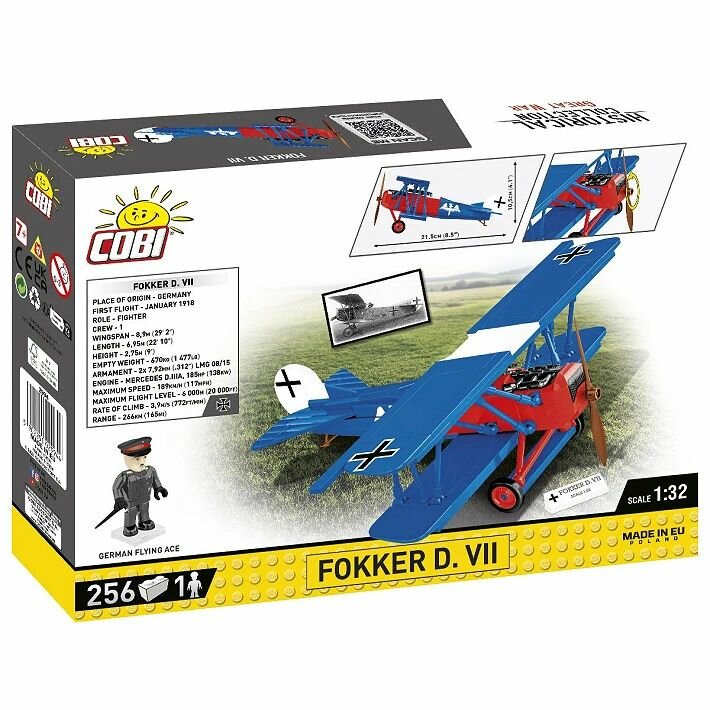 Конструктор Cobi Historical Collection Great War - Самолет FOKKER D. VII + фигурка, 256 эл. - 2994