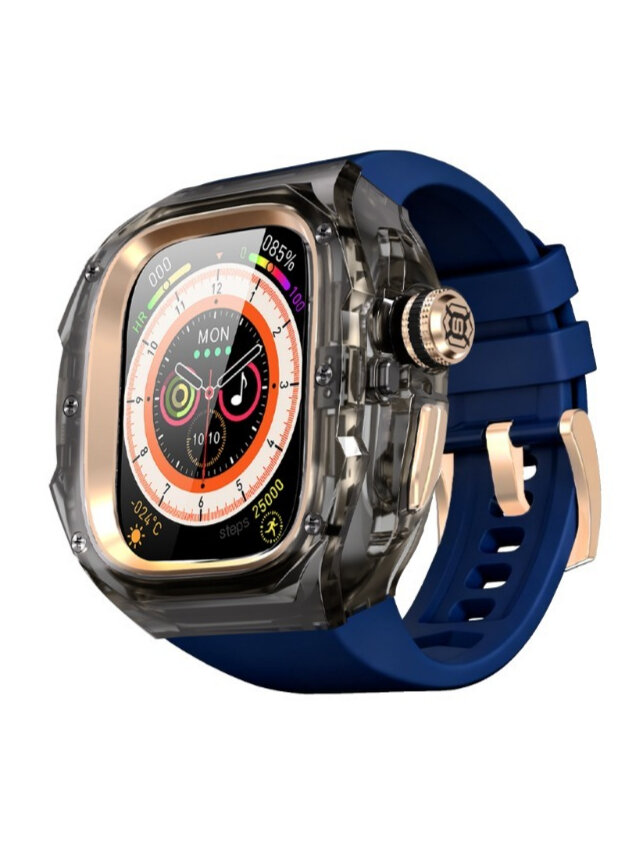 Чехол-бампер с ремешком для Apple Watch, защитный прозрачный корпус с механической кнопкой, ударопрочный металлический каркас, быстросъемный ремешок, для iWatch Ultra 49mm